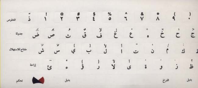 Arapça Klavye Etiketi (Siyah) - Muarrib